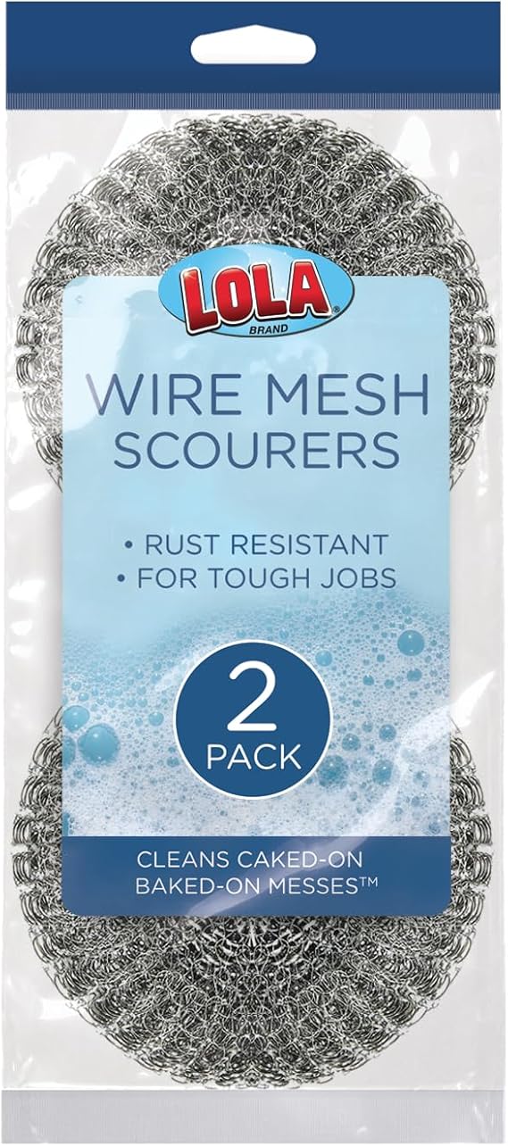 Amazon.com: Steel Wool Wire Mesh Scouring Pad by LOLA, Galvanized Steel ...