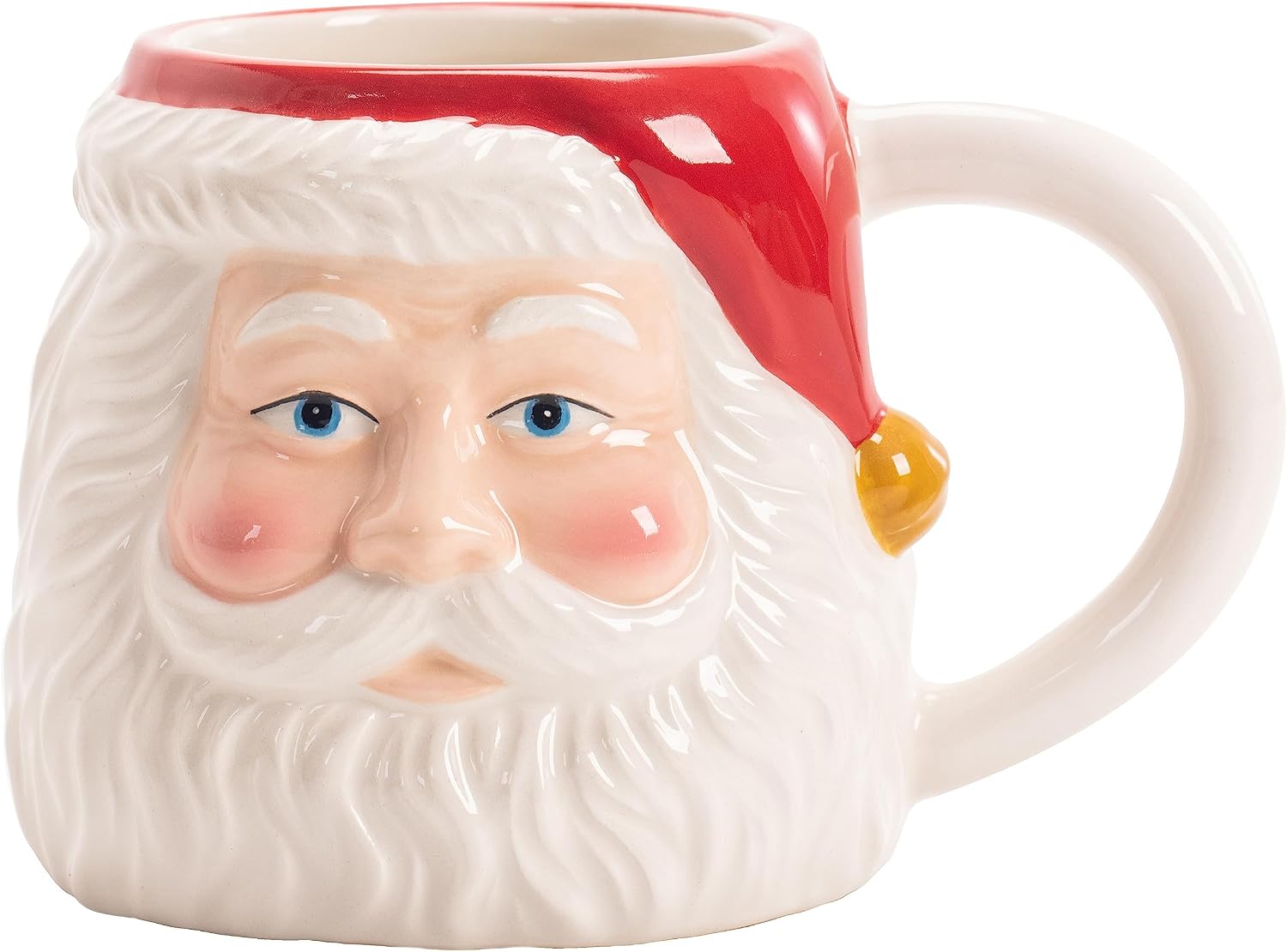 Amazon.com: Bico Santa Claus 18oz Ceramic Hand Painted Mug, for Coffee ...