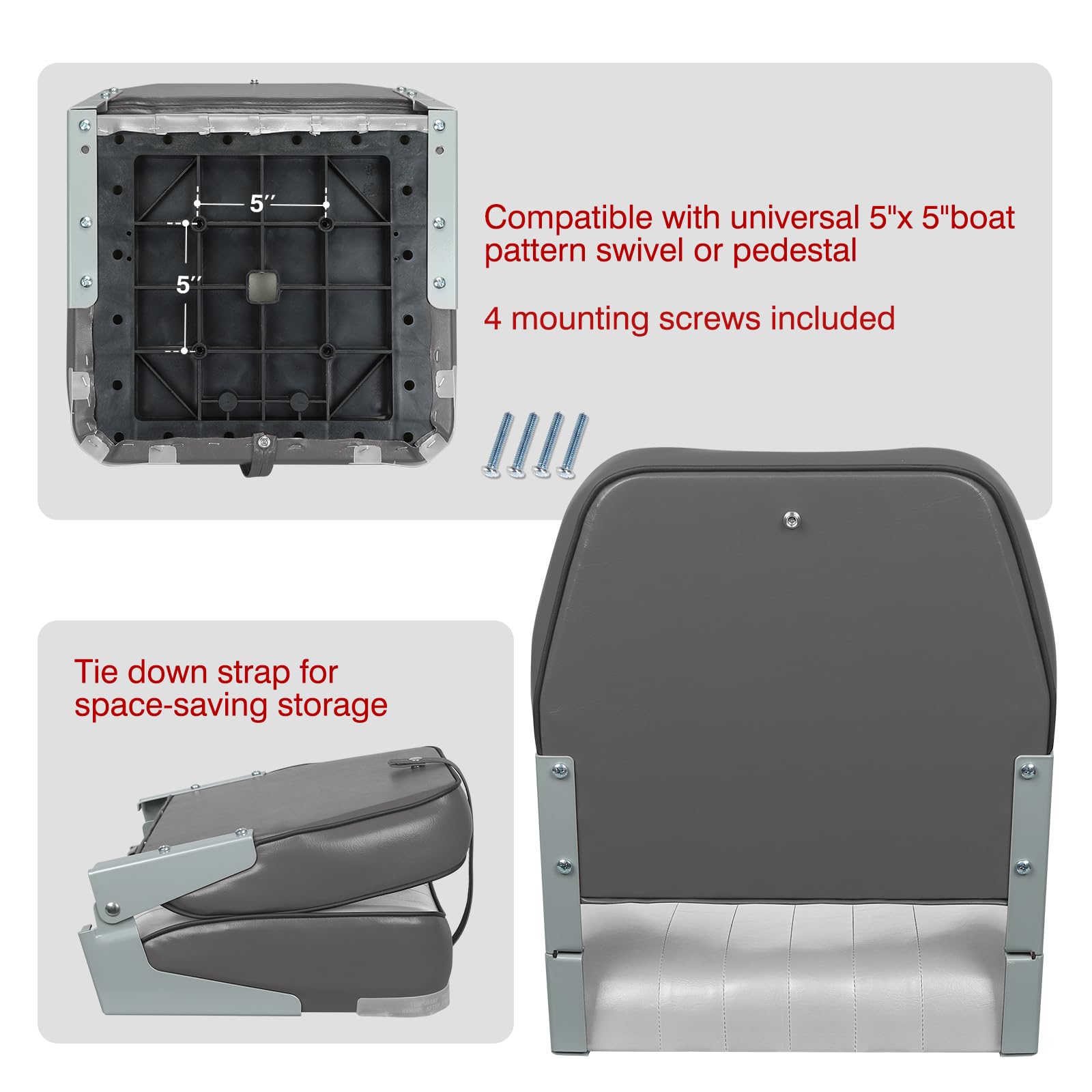 Snapklik.com : Leader Accessories A Pair Of New Low Back Folding Boat Seat