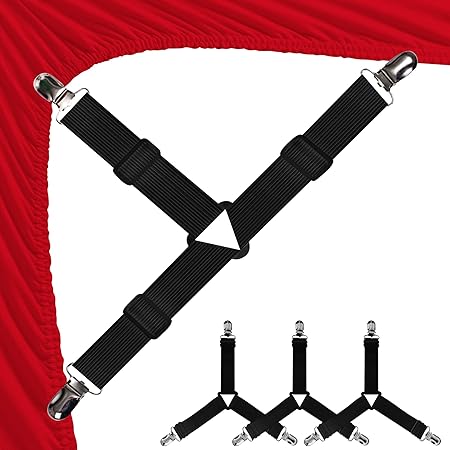 Amazon.com: Siaomo Bed Sheet Holder Straps - Adjustable Crisscross ...