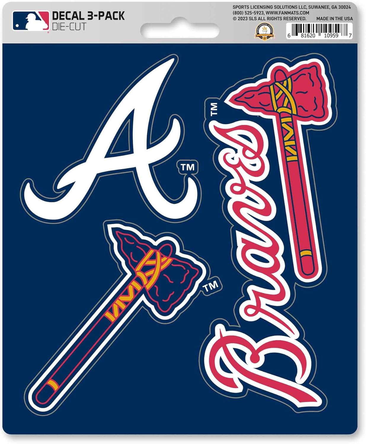 Amazon.com: FANMATS 39285 Atlanta Braves Decal 3-pk : Sports & Outdoors