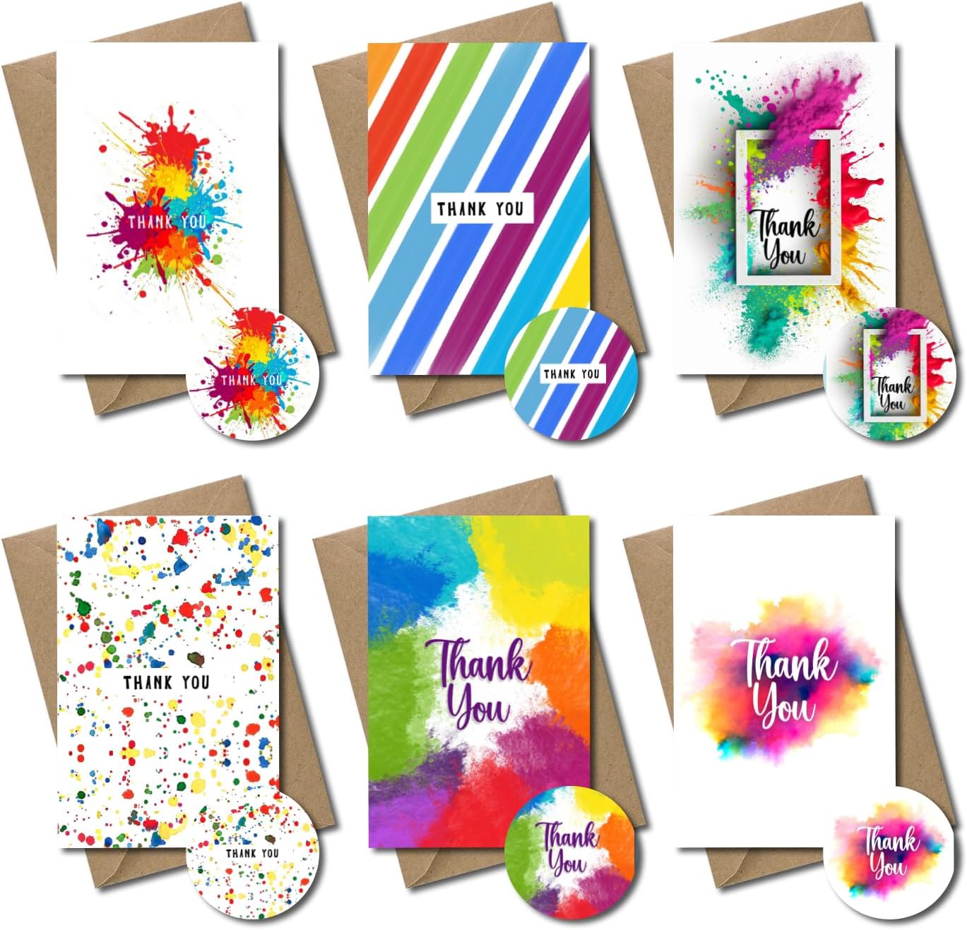 PALAAKK 24-Pack Thank You Cards Multipack with Envelopes and Free ...