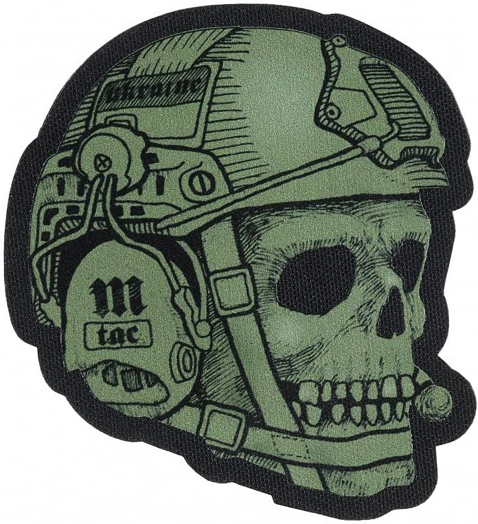 M-Tac Parches tácticos de calavera para operador – Cierre de gancho militar militar (oliva ...