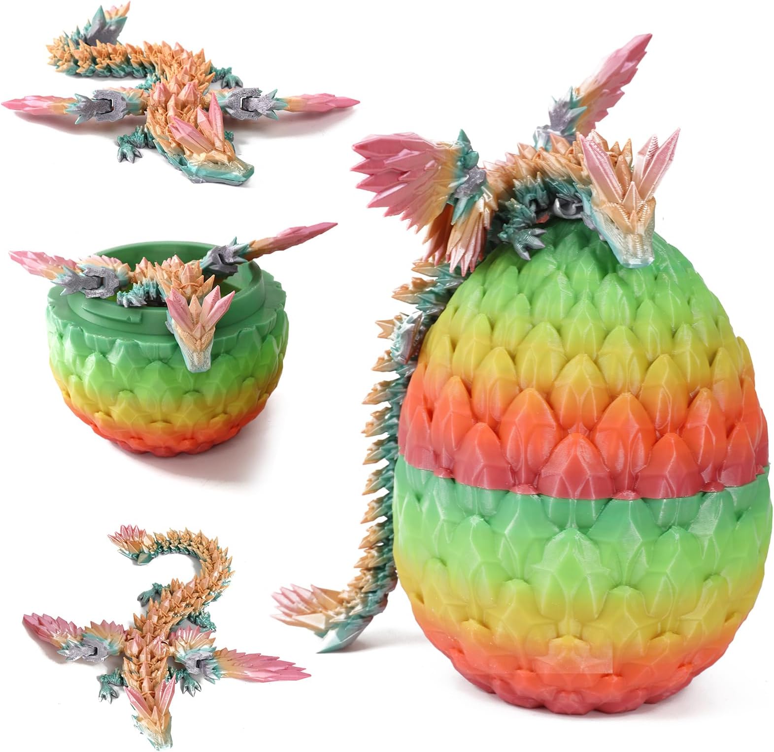 Amazon.com: Dragon Egg 3D Printed Dragon Egg Articulated Dragon Crystal ...