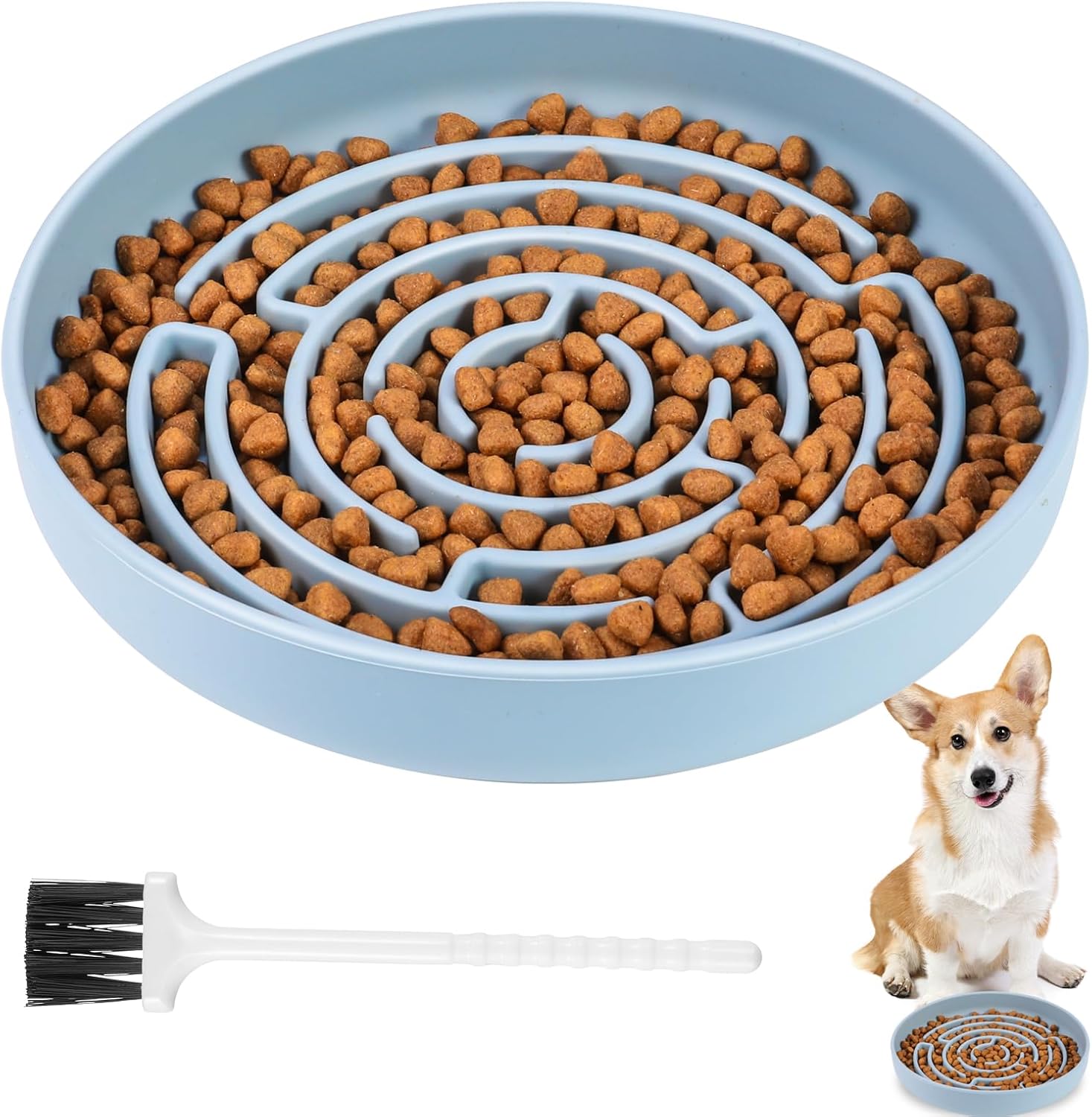 Radsocken Slow Feeder Dog Bowl Silicone Dog Slow Feeder Bowl with Non ...