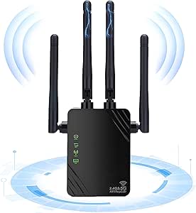 WiFi Repeater, 2.4GHz Single Band Speed 300 Mbps, Wireless WiFi ...