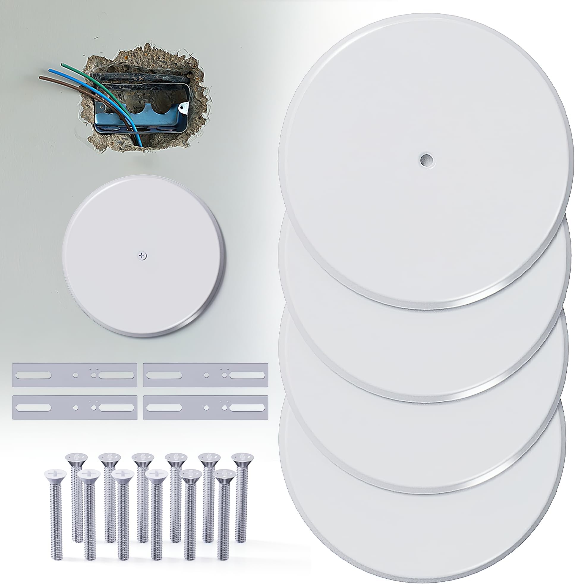 WunoShop Ceiling Cover Plate, Metal Blank Cleanout Cover Plate with ...