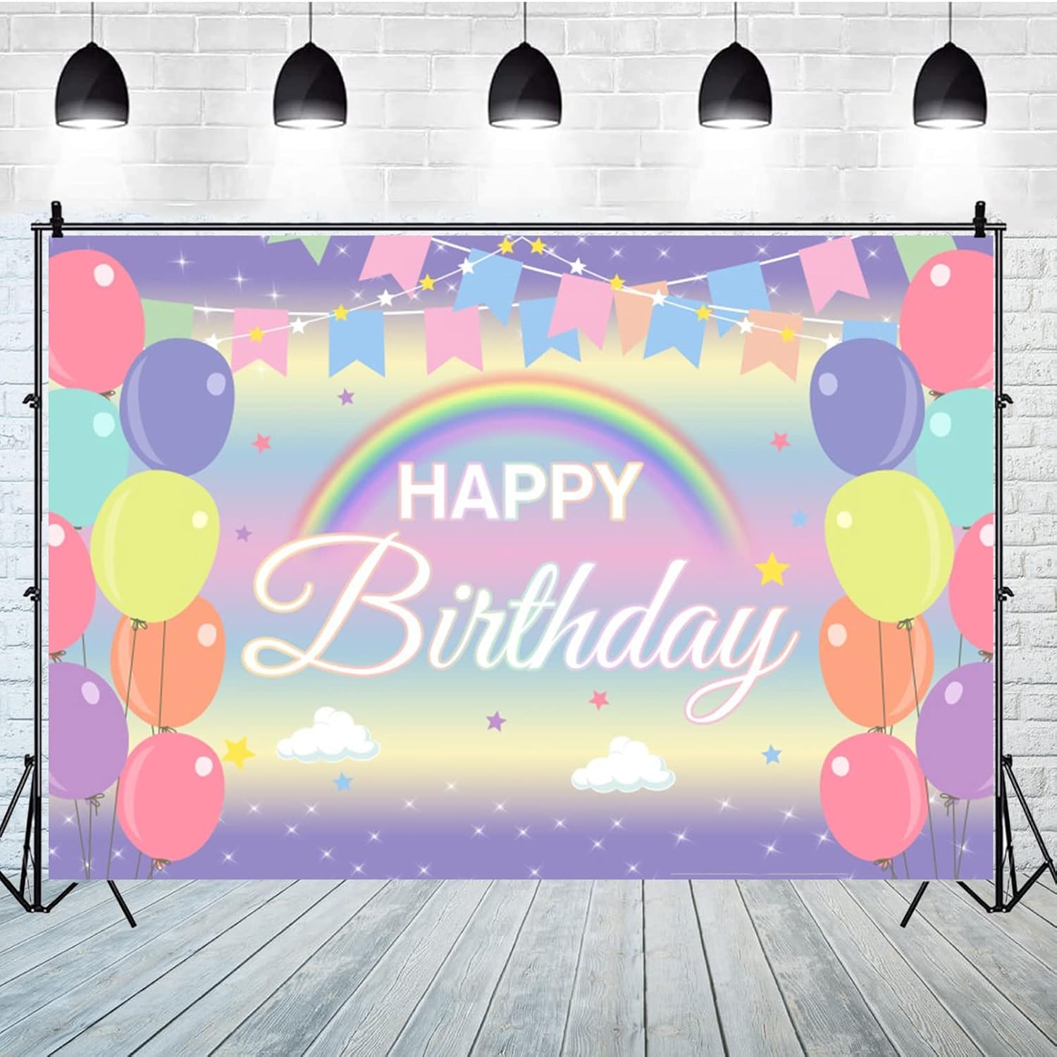 Amazon.com : Yeele 5x3ft Rainbow Happy Birthday Backdrop Banner Dreamy ...