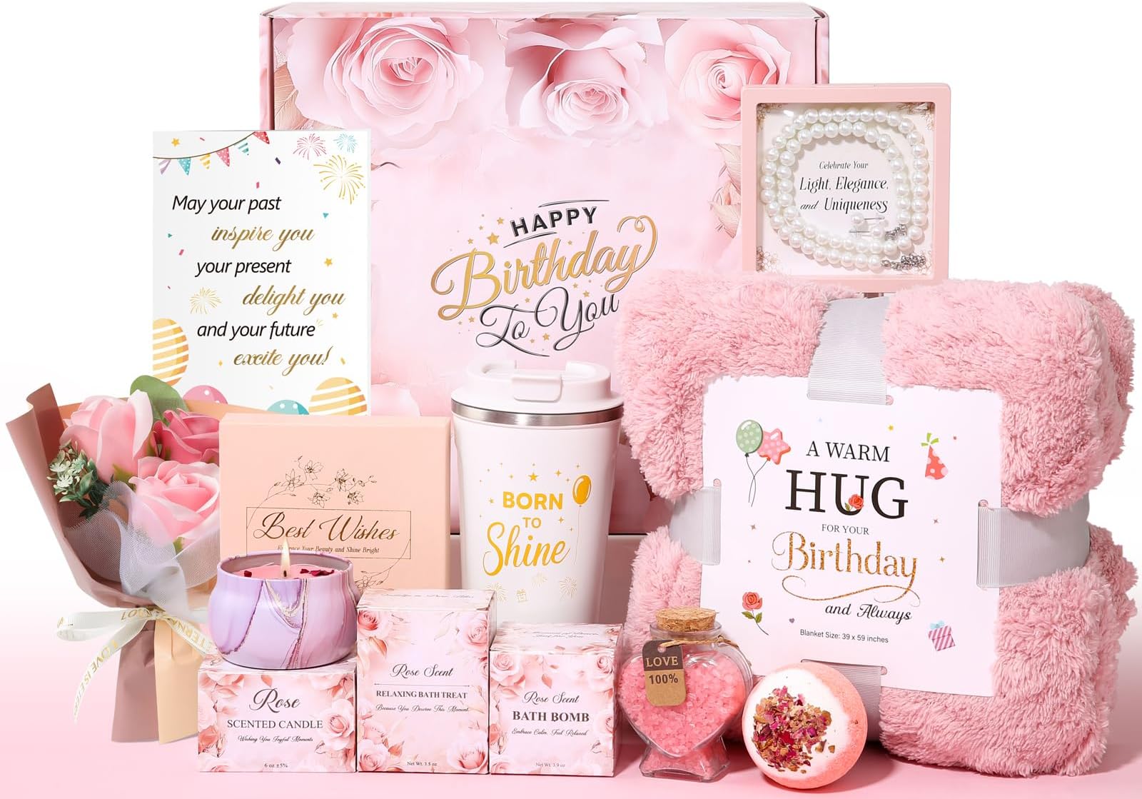 Amazon.com: Birthday Gifts for Women, 13pc Valentine Gift Basket for ...