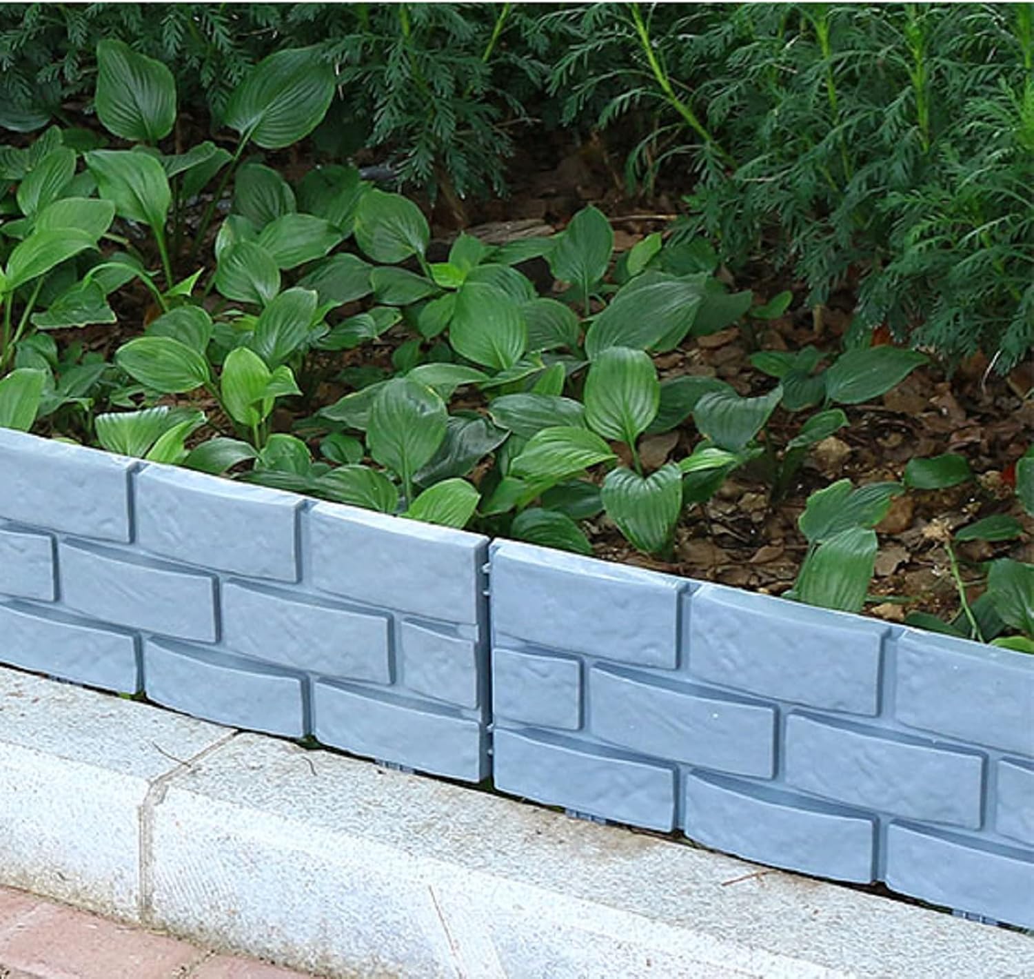Ram® 8 X Grey Brick Effect Garden Lawn Edging Grey Lawn Border Stone ...