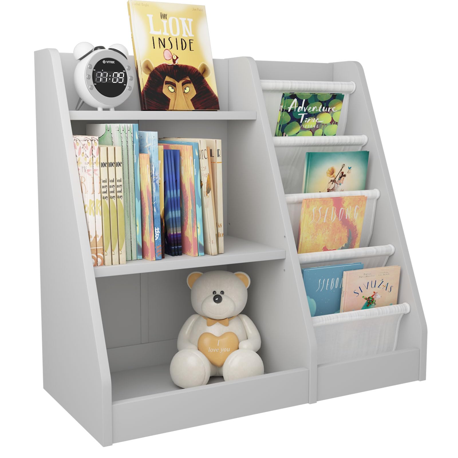 Hironpal Kids Bookcase Children Bookshelf, Baby Storage Book Rack Book ...