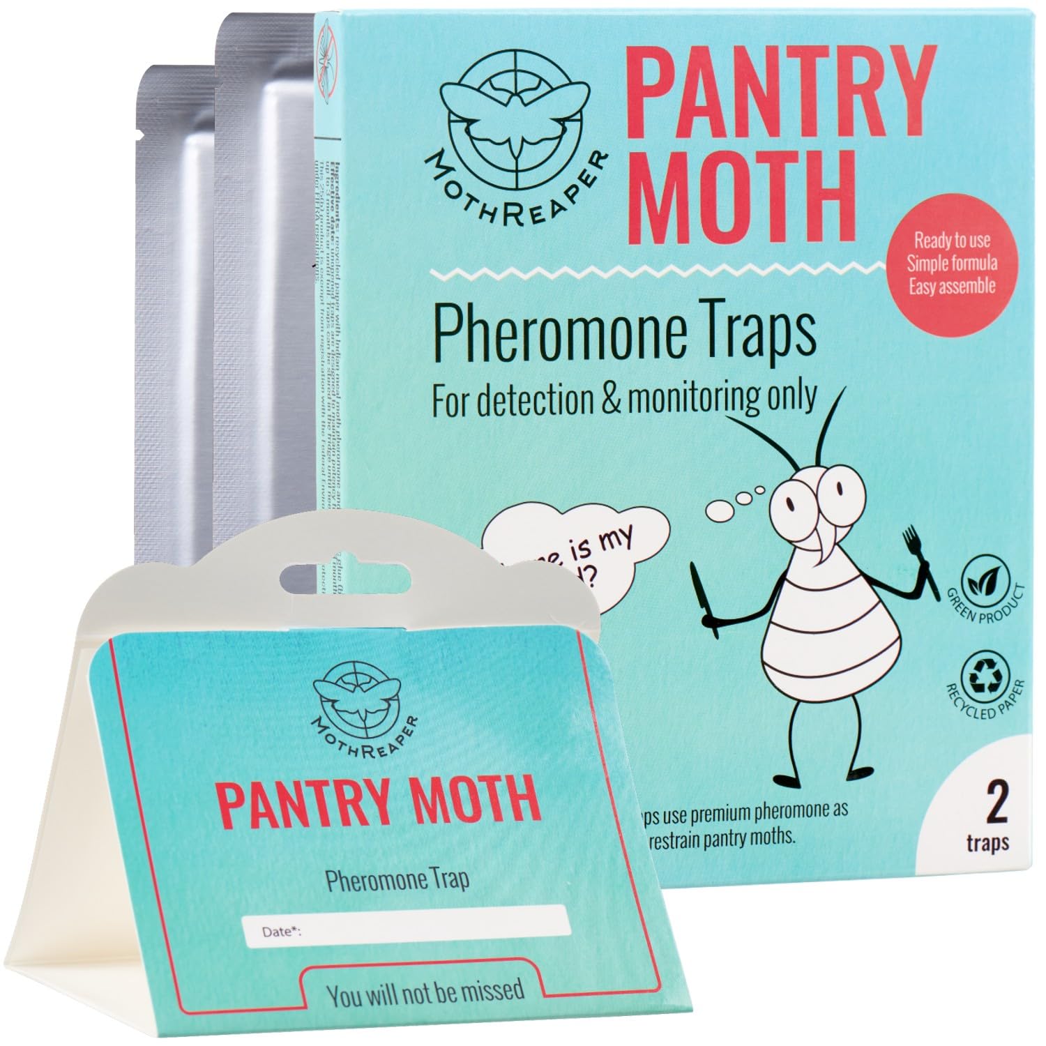 Amazon.com : Pantry Moth Lure 2-Pack - Pantry Moth Glue Lures for House ...