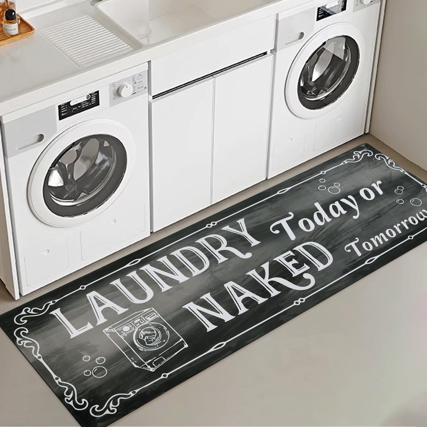 Amazon.com: Falflor 24"x72" Farmhouse Laundry Rug Runner Waterproof ...