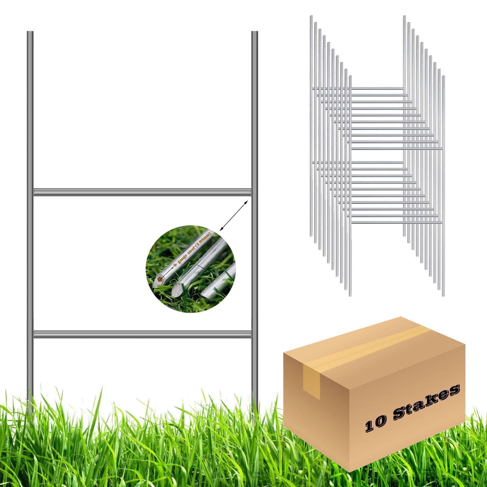 Amazon.com : 10 Pack H Frame Wire Stakes 20 x10 inch 9 Gauge Galvanized ...