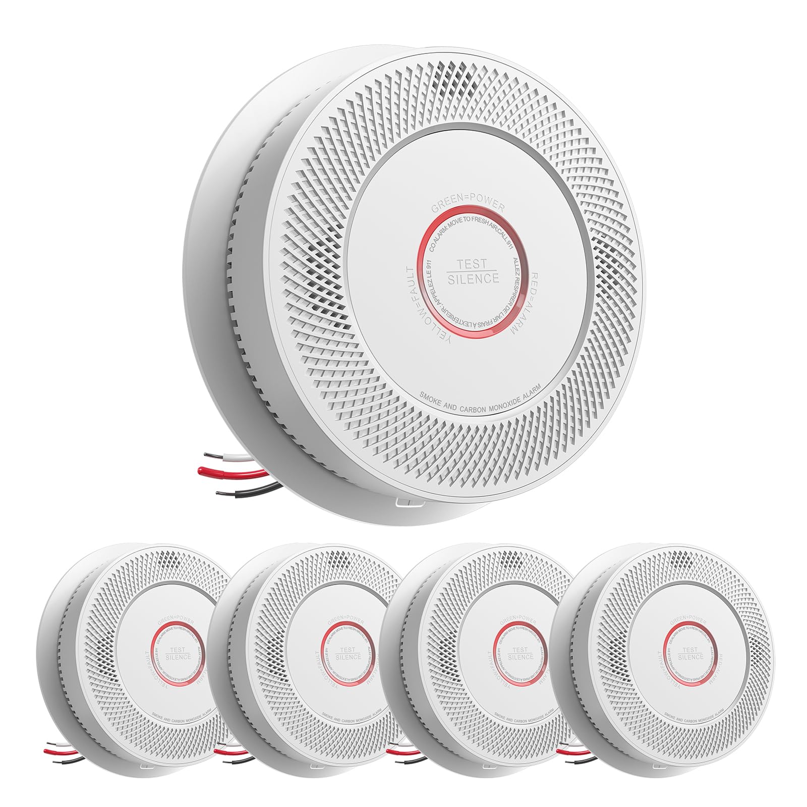 SITERWELL Hardwired Interconnected Smoke and Carbon Monoxide Detector ...