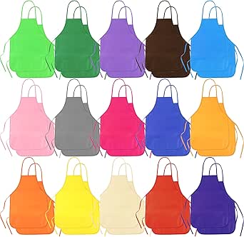 Amazon.com: PLULON 30Pcs Kids Art Aprons 15 Colors Art Smock for Kids ...