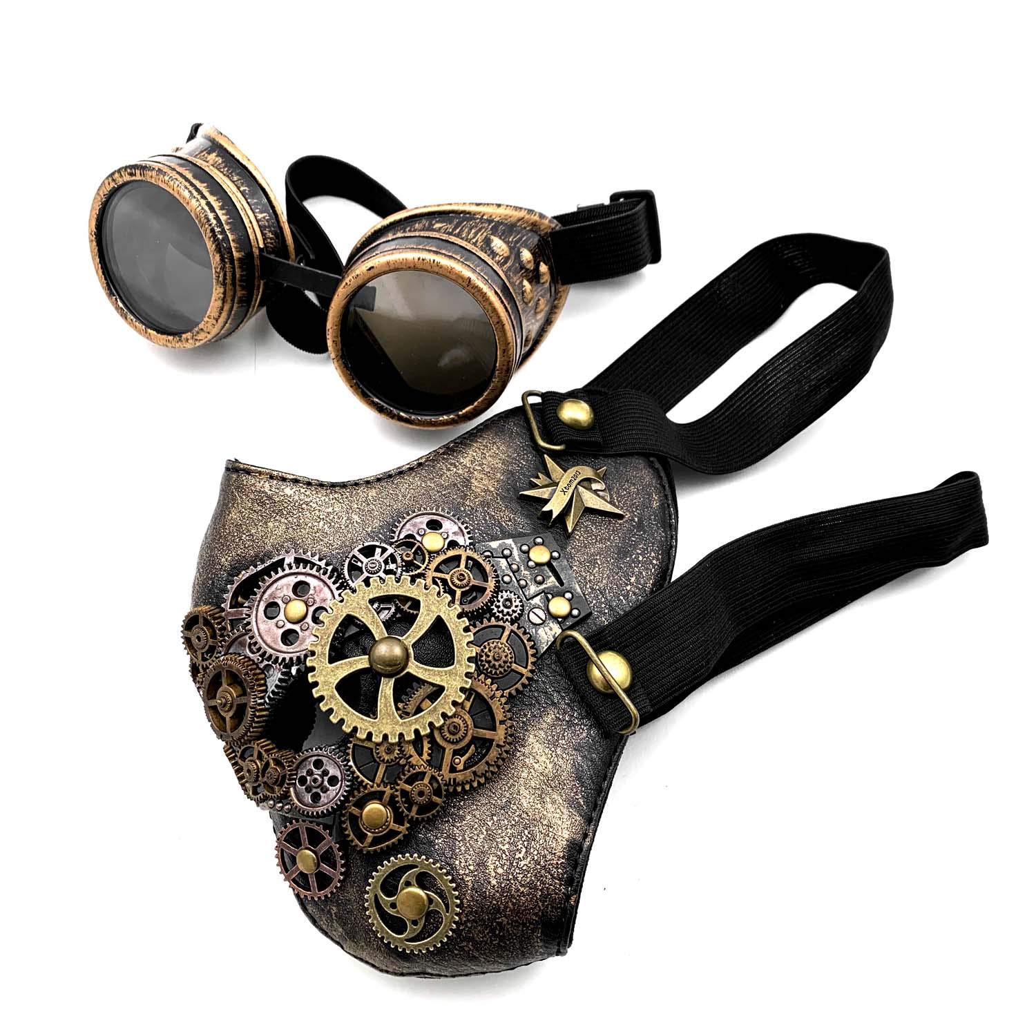 Amazon.com: Gothic Retro Steampunk Gear Face Mask Cosplay Costume Party ...