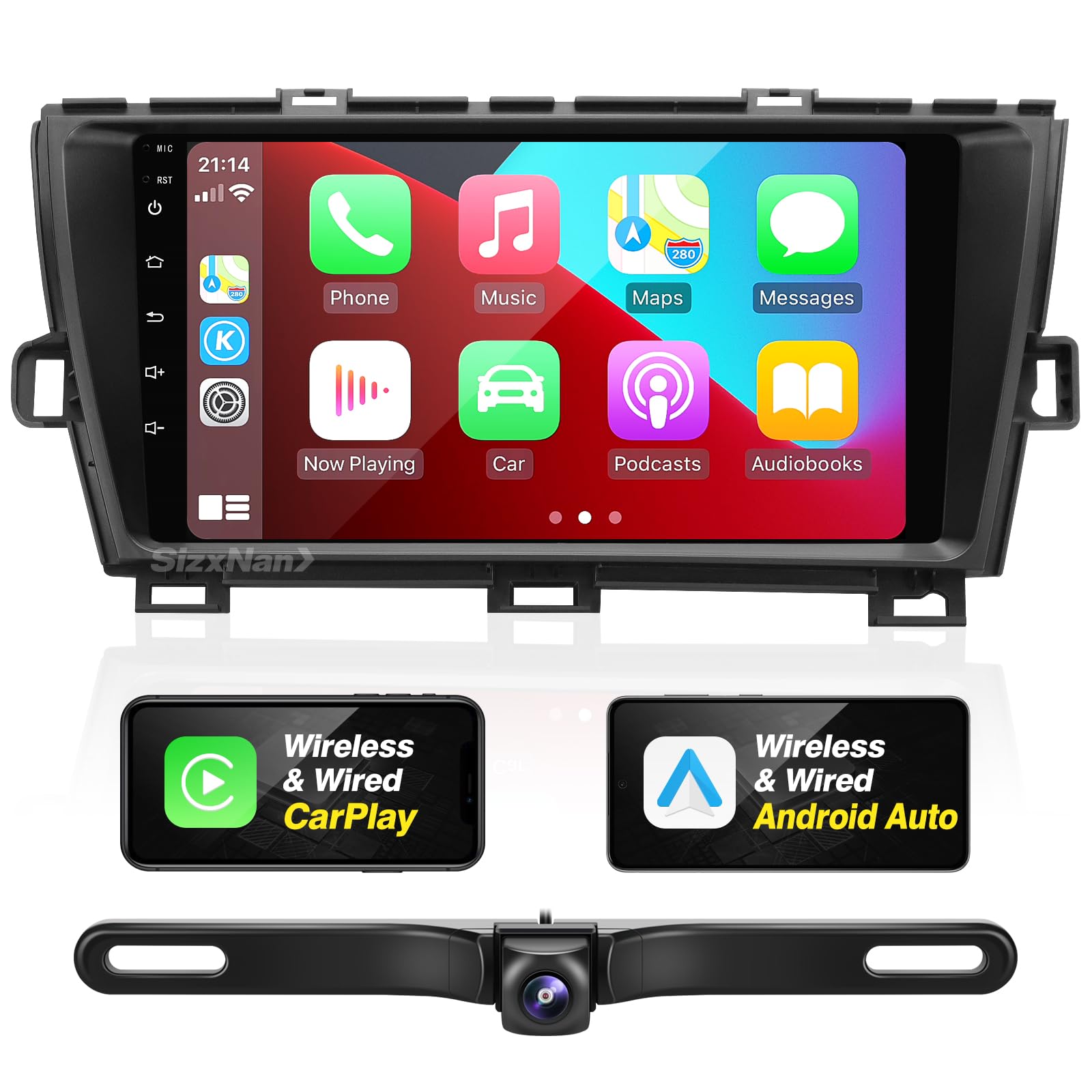 Amazon.com: SizxNanv Android Radio Upgrade for Toyota Prius 2010-2015 ...