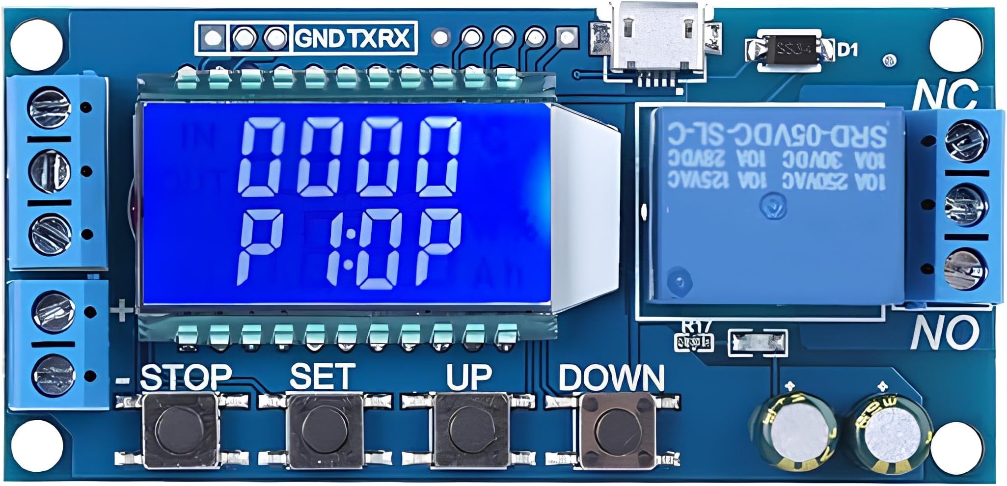 Shockley Time Delay Relay DC 5V 12V 24V Controller Board Delay-Off Cycle Timer 0.01s-9999mins ...