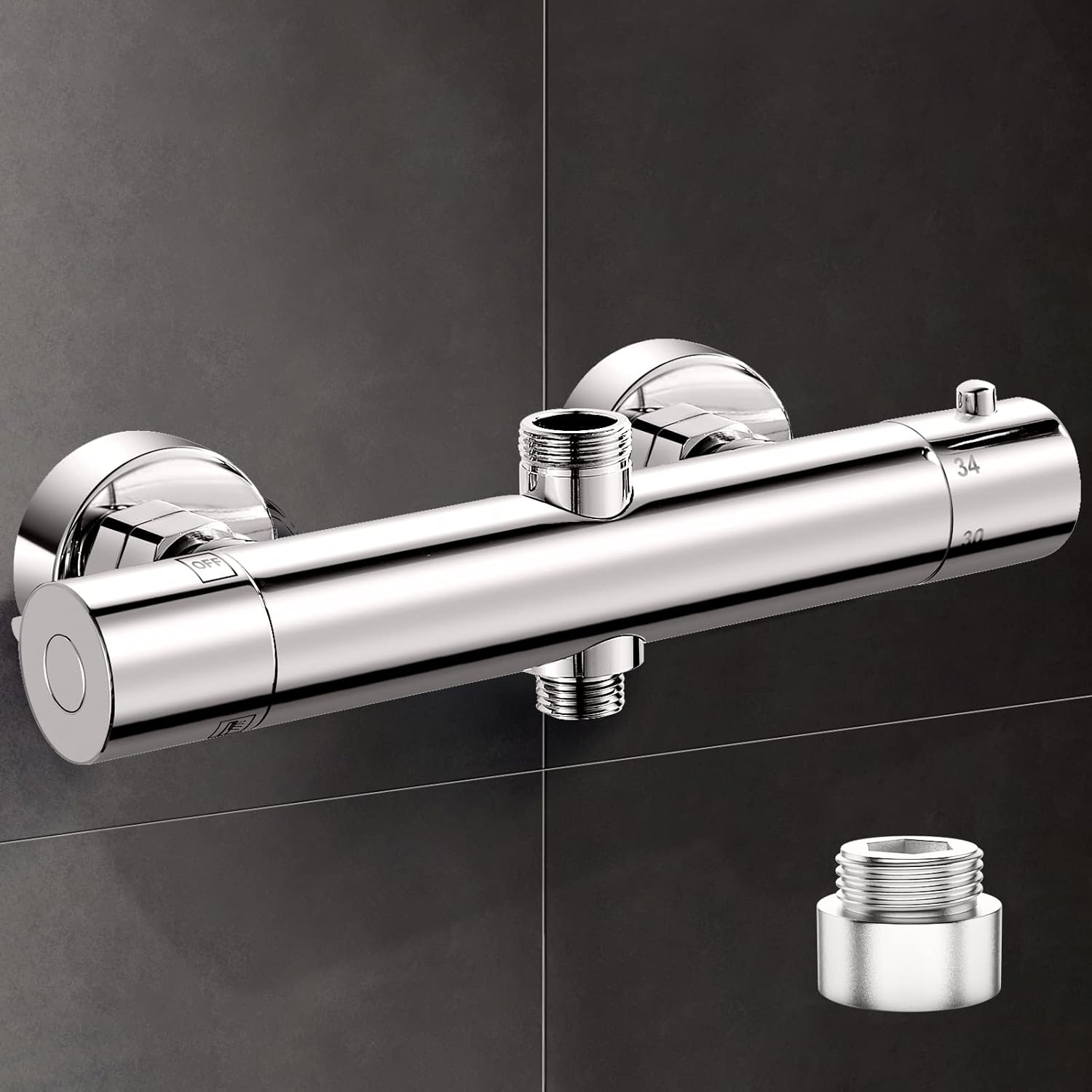 AIMOYO Mitigeur Douche Thermostatique 2 Sorties, Robinet Thermostatique de Douche en Laiton ...