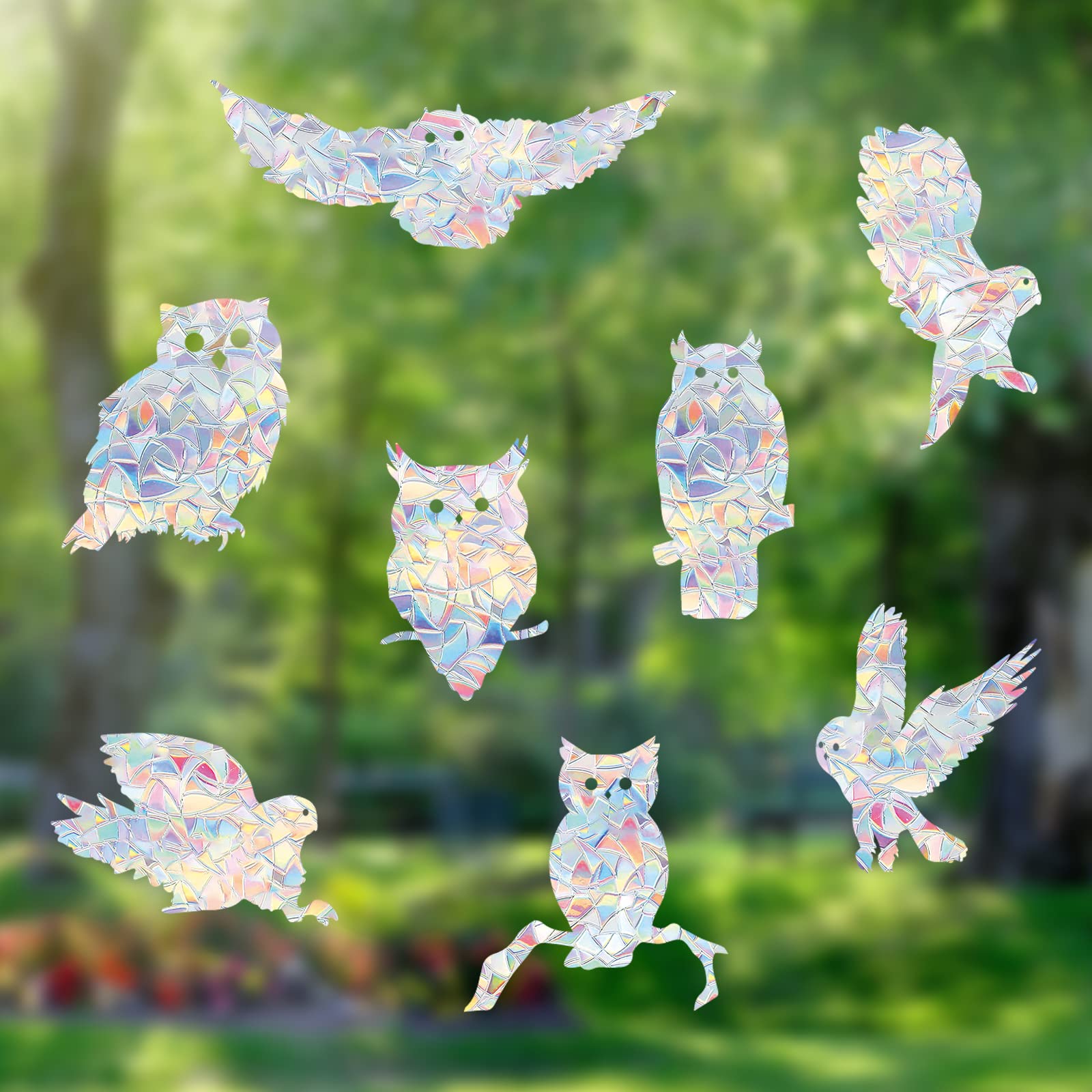Amazon.com: INFUNLY Owl Rainbow Glass Window Decal Windows Anti ...