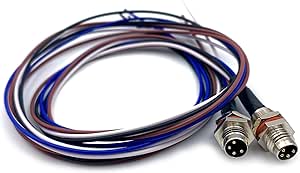 Amazon.com: Fupiomeef 2Pcs M8 4 Pin A Code Male Connector Cable, IP67 ...