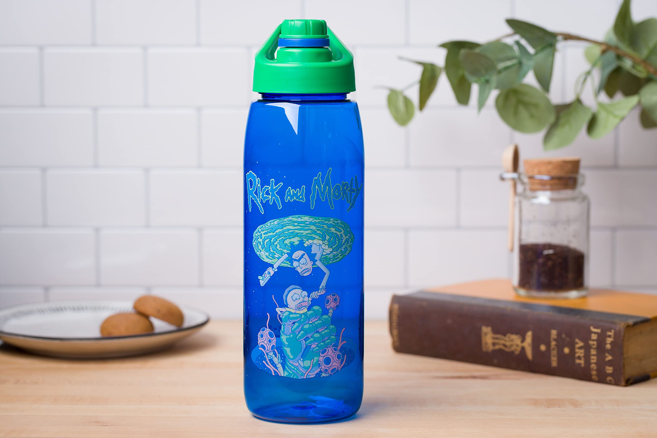 Snapklik.com : Silver Buffalo Rick And Morty Portal Grab Water Bottle