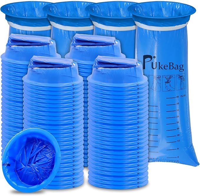 Amazon.com: Vomit Bags Disposable 100 Pack Emesis Bags for Car, Puke ...