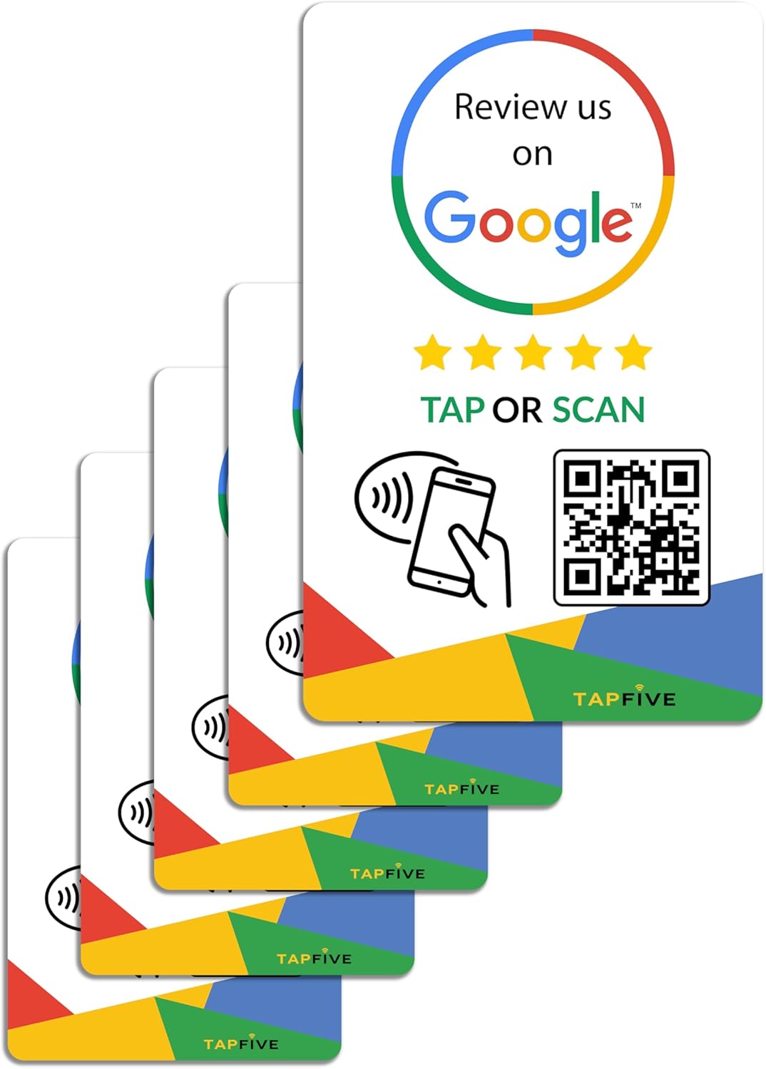 Amazon.com : Google Review Tap Cards (5-Pack) by TapFive - Tap for ...