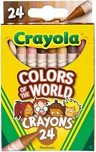 Crayola Crayons 24 Count, Colors of the World, Skin Tone Crayons, 24 ...
