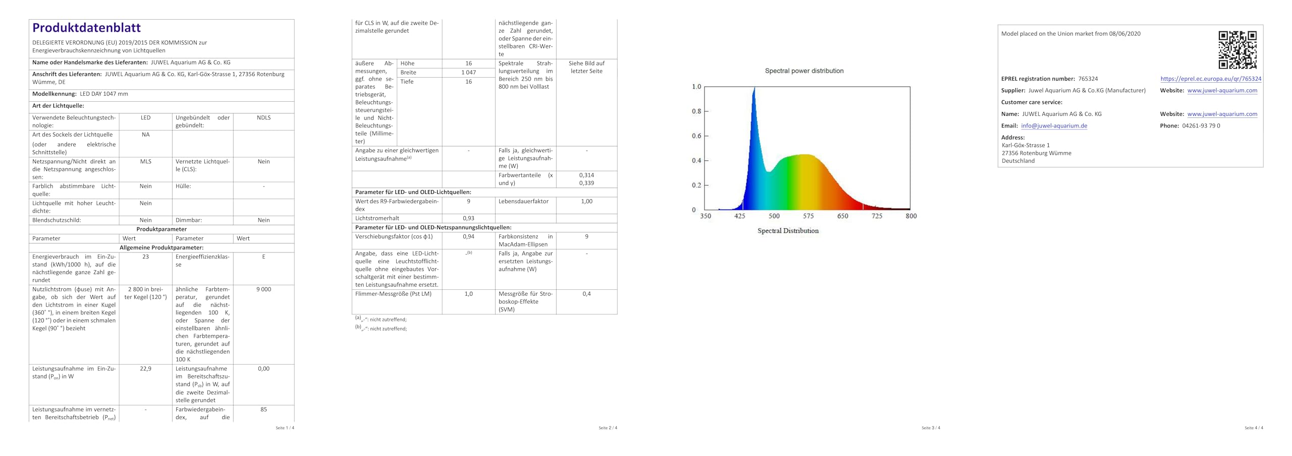 Juwel Aquarium - LED NATURE 6500K, 1047 mm - passend für MultiLux LED ...