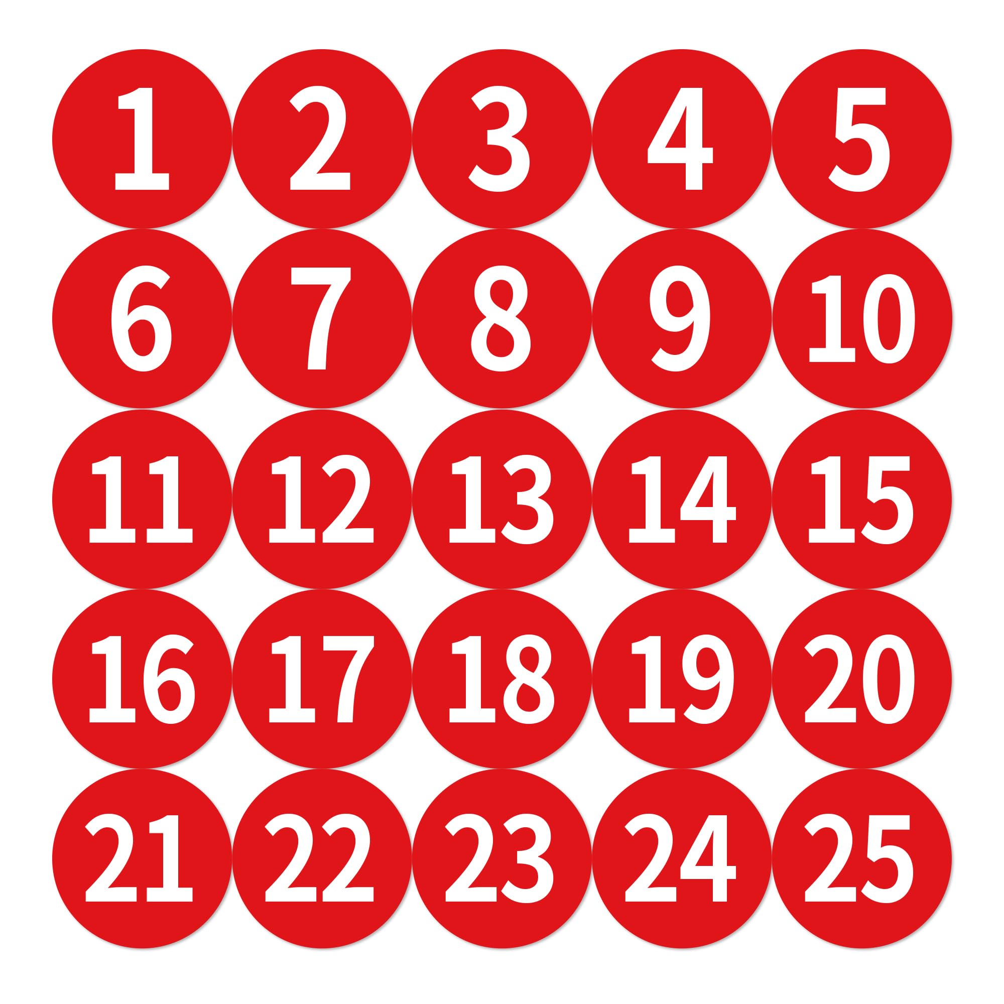 Amazon.com : 1-25 Circle Numbered Vinyl Stickers,Anti-Fading Waterproof ...