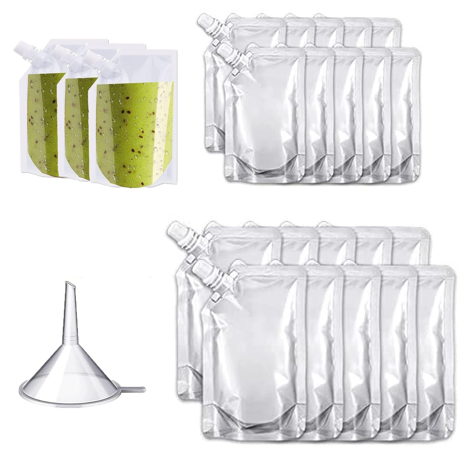 30 Pack Drink Pouches, Drink Pouches for Festivals, Reusable Plastic ...