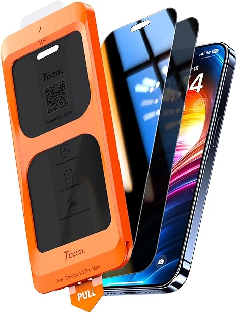 Amazon.com: TOCOL for iPhone 14 Pro Max Privacy Screen Protector [True ...