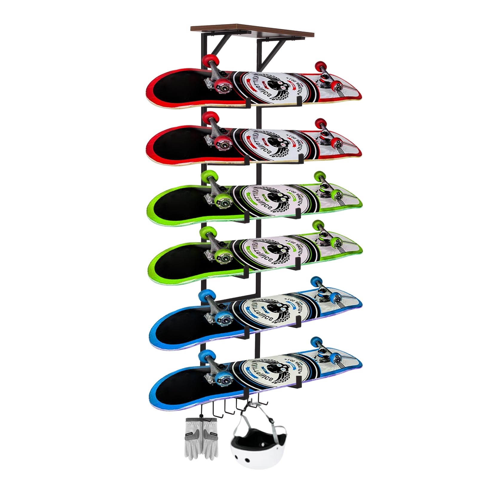 Snapklik.com : MYOYAY Skateboard Wall Mount Display 6-Layer Skateboard ...