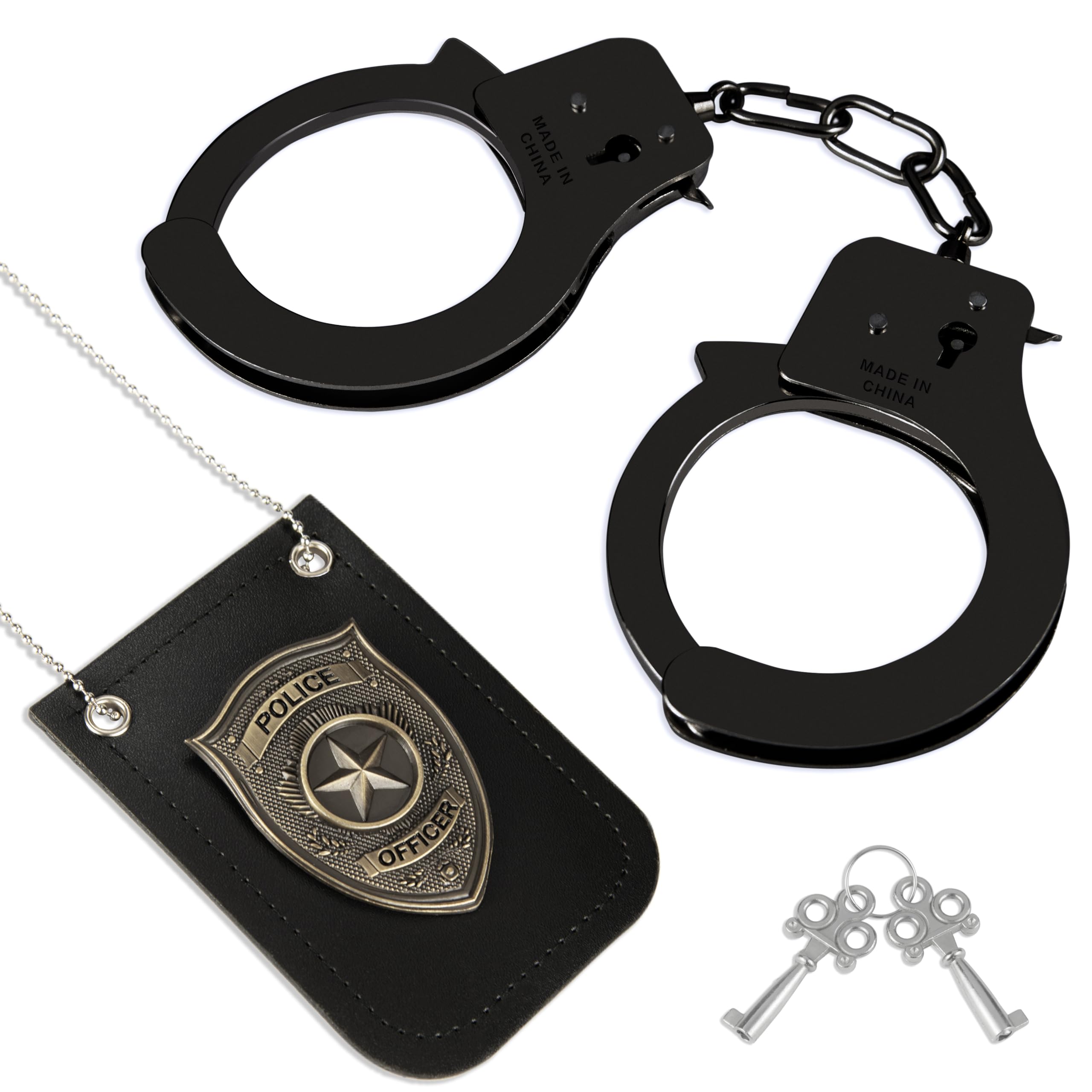 Amazon.com: Handcuffs with Keys Police Badge Police Officer Costumes ...