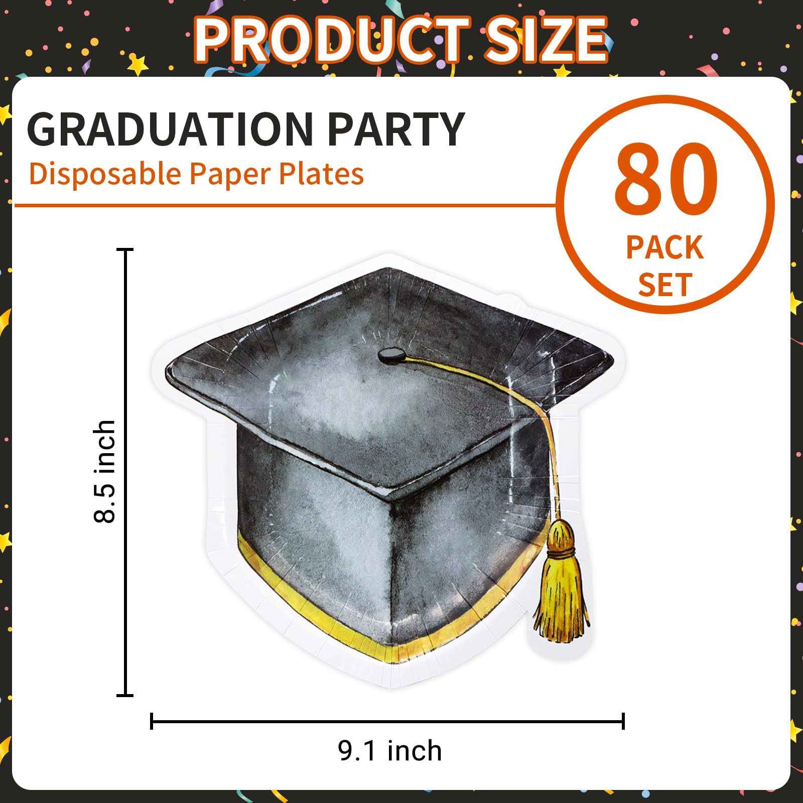 Snapklik.com : Graduation Party Supplies, Graduate Plates 80 Count Grad ...