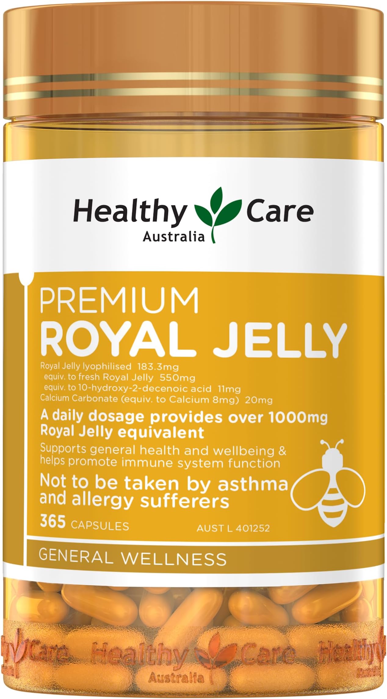 Amazon.com: Healthy Care Royal Jelly 1000 365 Capsules Supplements Made ...