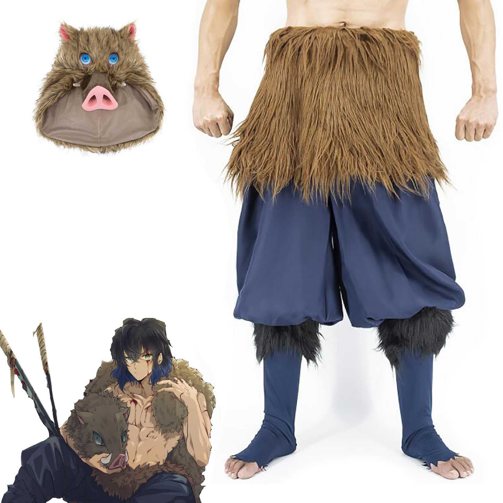 Buy Anime Cosplay Costume Demon Slayer Hashibira Inosuke Kimetsu No ...