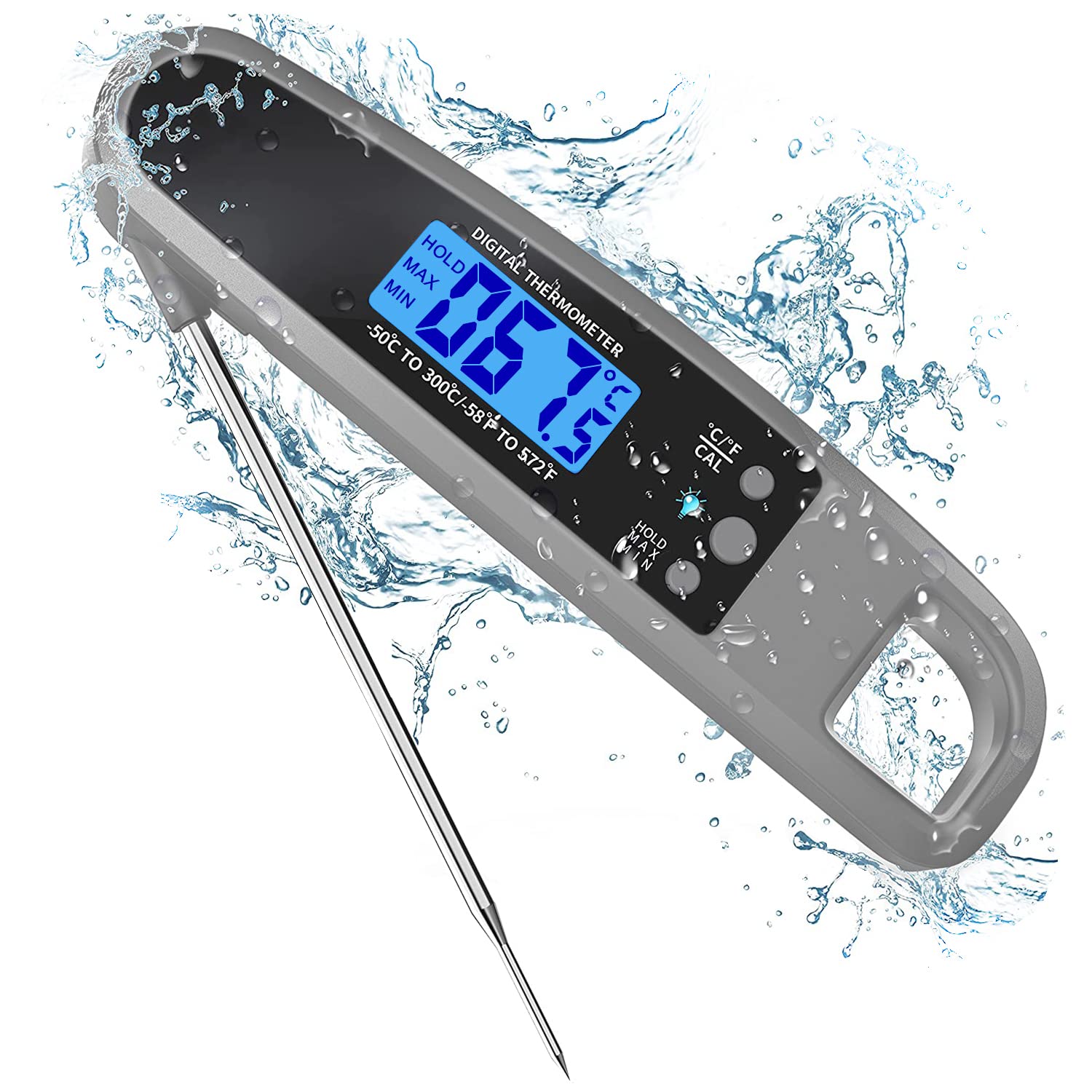 Amazon.com: Hoseili Instant Read Meat Thermometer for Grill and Cooking ...