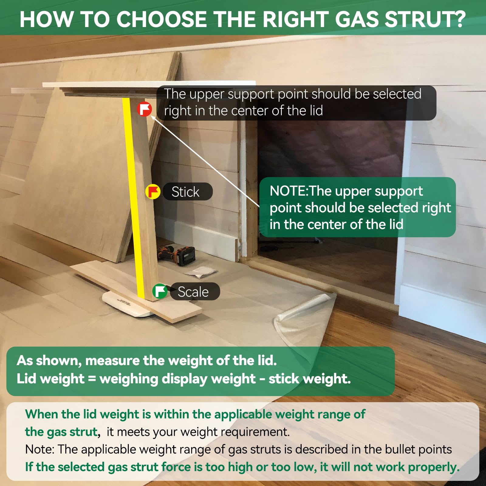 Snapklik.com : HUOPO 17 Inch 150 Lb/667 N Gas Shock Strut Spring Lift ...