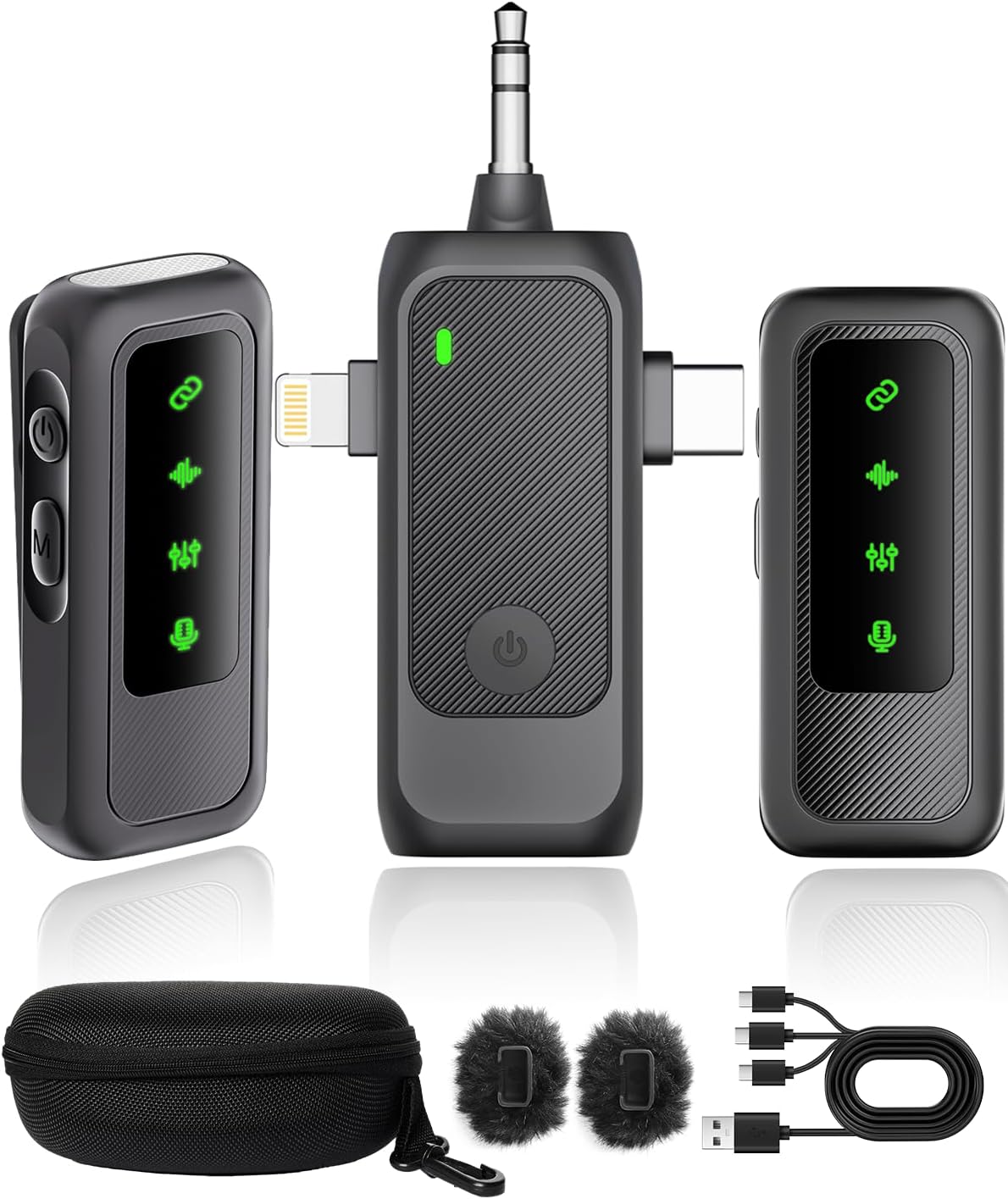 Amazon.com: 3-in-1 Wireless Lavalier Microphone for iPhone&Android,mini ...