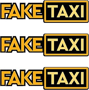 Amazon.com - TreeArm Bright Yellow Fake Taxi Funny Decal Stickers ...