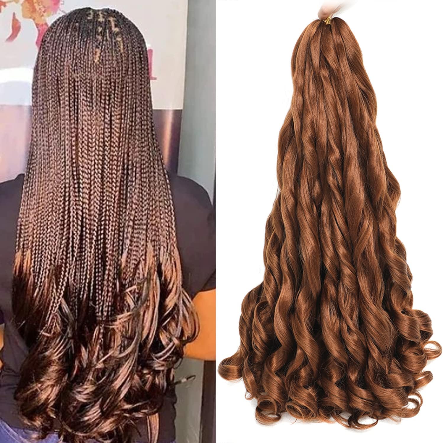 Amazon.com : French Curly Braiding Hair 24 Inch 8 Packs - Pre Stretched ...