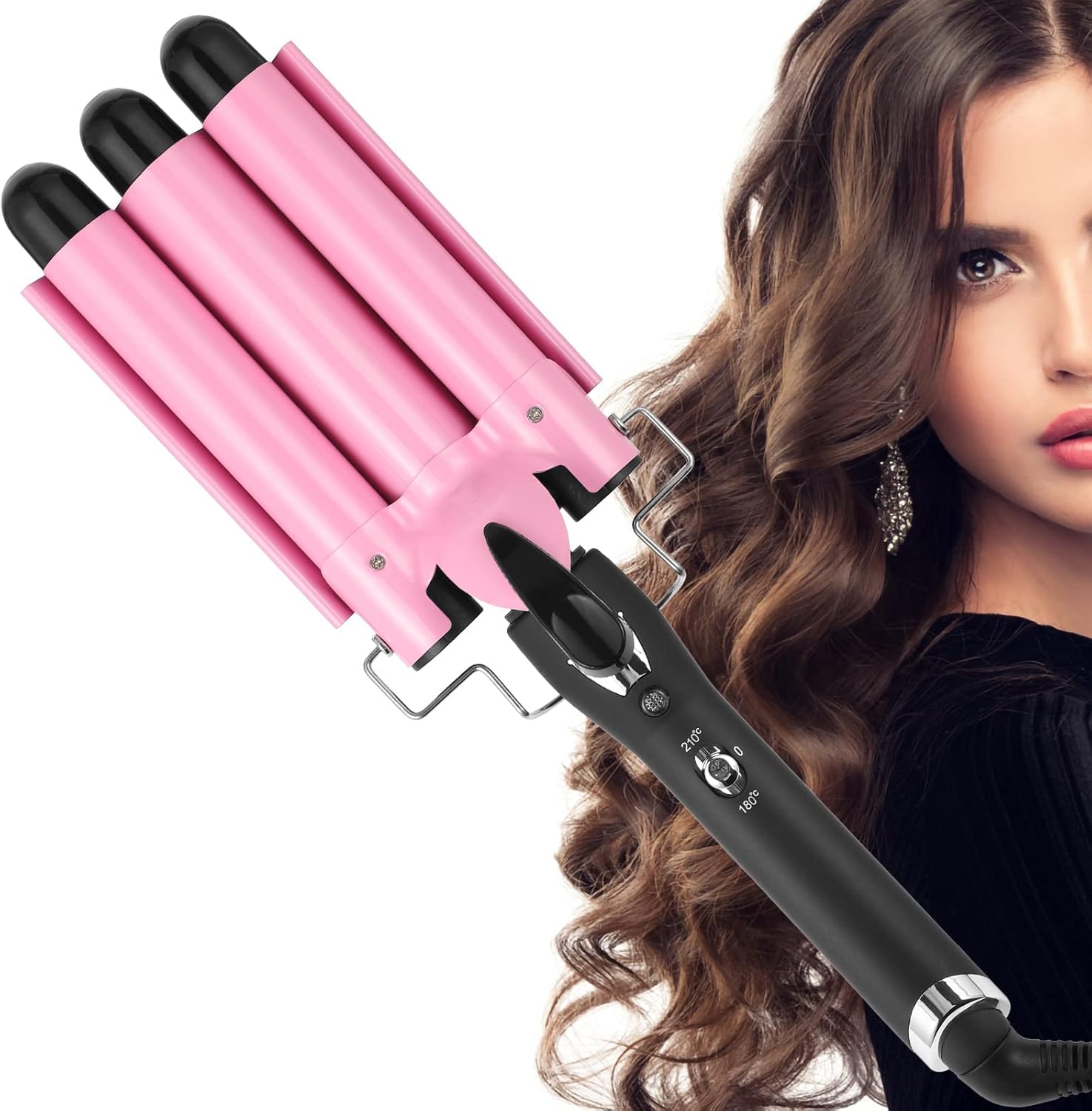 Amazon.com: Hair Crimper 3 Barrel Curling Iron, Zealite 1-inch ...