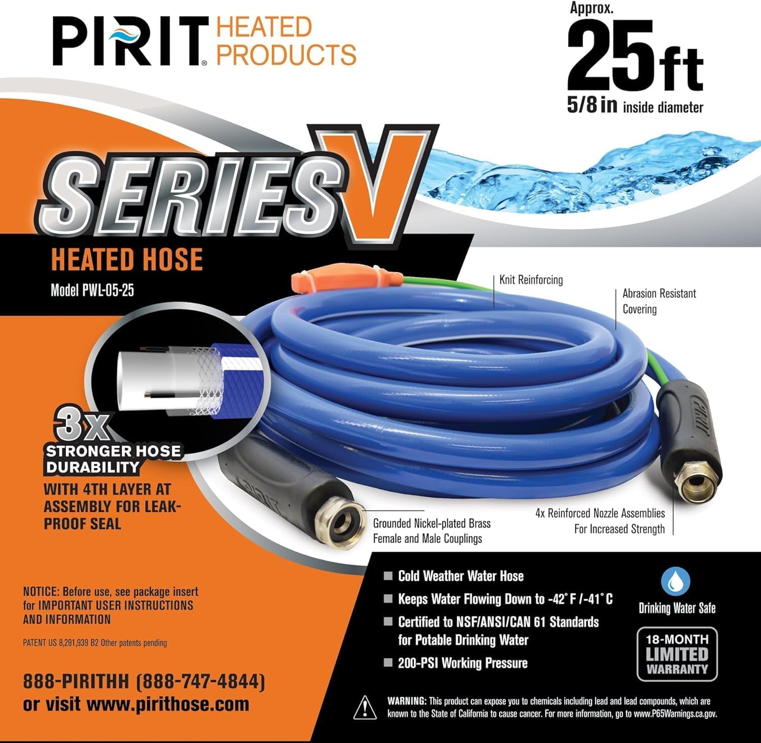 Amazon.com : PIRIT Heated Water Hose for RV, Farm & Home - Thermostat ...