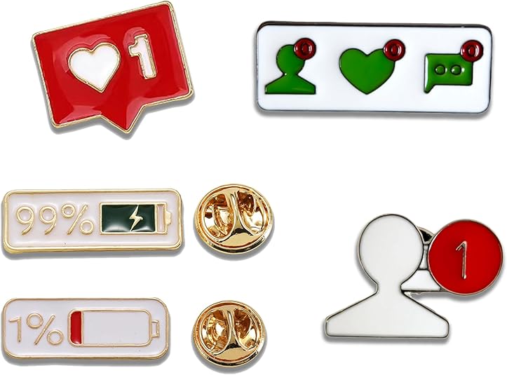 Amazon.com: Cute Enamel Pin Set Funny Brooch Cool Lapel Pins Kawaii ...