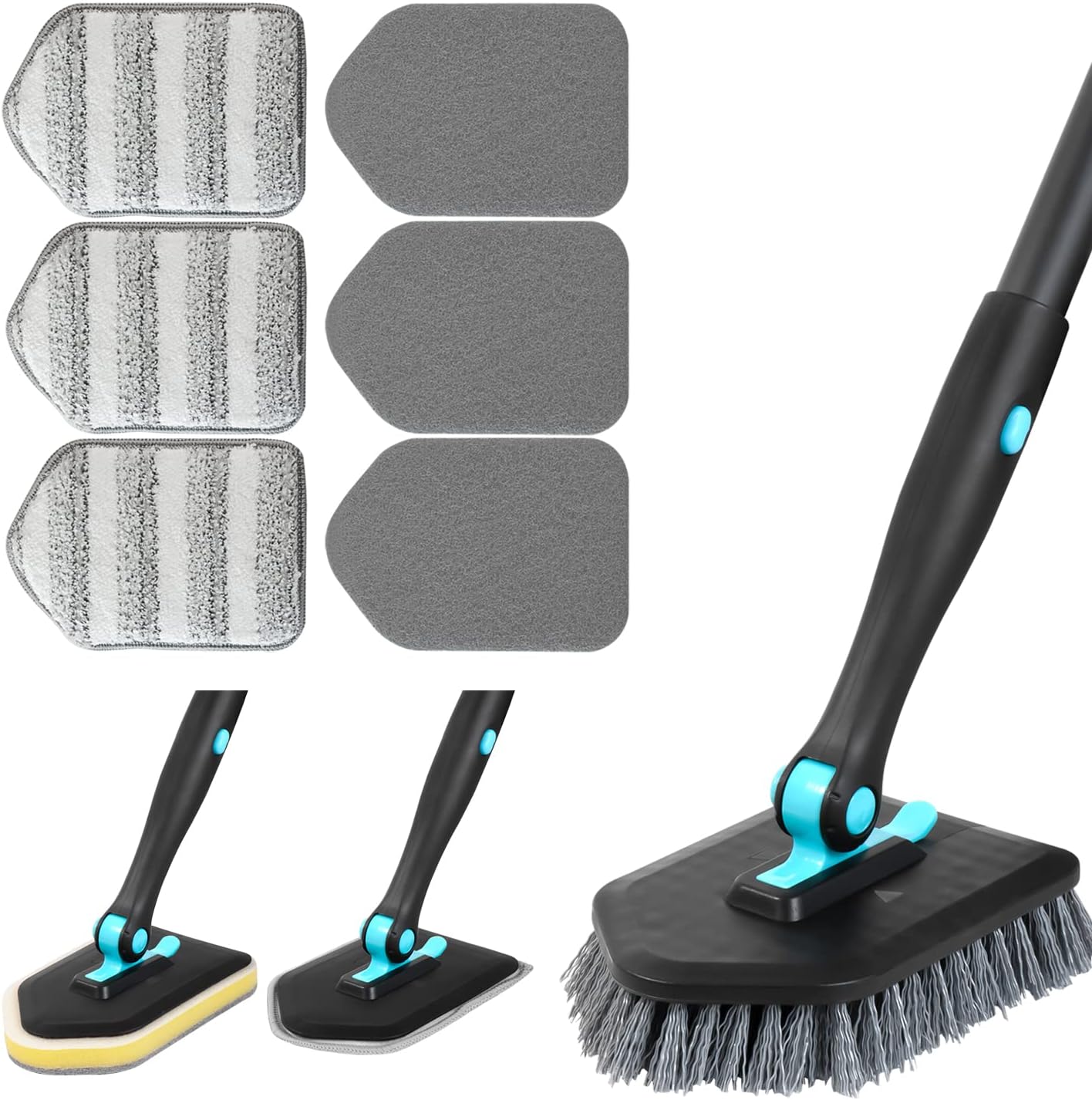 Amazon.com: 3 in 1 Scrub Cleaning Brush with Long Handle 51'' - Shower ...