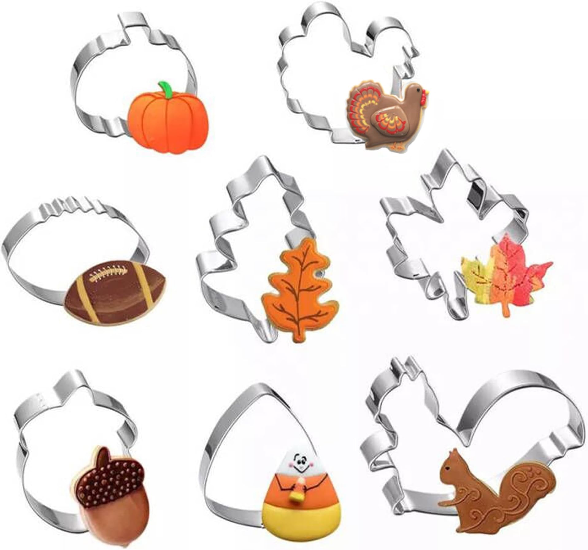 Amazon.com: Fall Thanksgiving Cookie Cutters Set - 8 Pieces - Pumpkin ...
