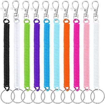 Amazon.com: cobee Coil Springs Keychain, 10 Pcs Retractable Coil ...
